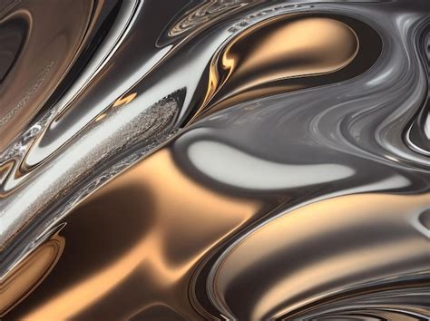 Premium Ai Image Metallic Abstract Wavy Liquid Dynamic Background Layout