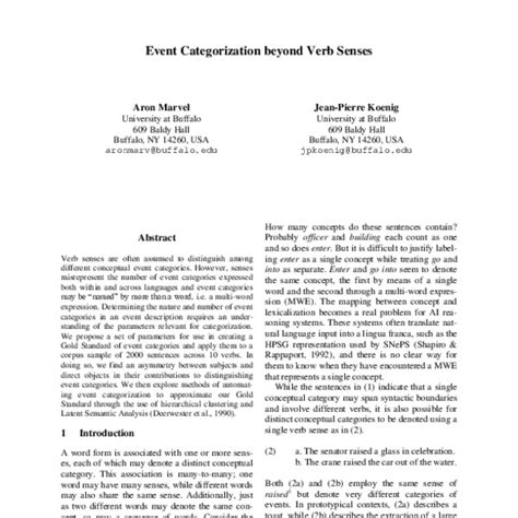 Event Categorization Beyond Verb Senses Acl Anthology