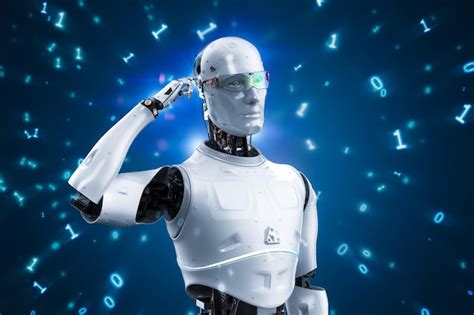 Premium Photo Machine Learning Concept 3d Rendering Robot Thinking