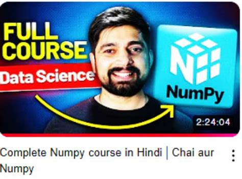 Datascience Ai Machinelearning Numpy Chaiaurcode Learning Suraj