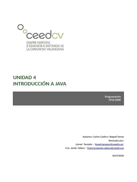 Ud4 Introduccion A Java Pdf Java Lenguaje De Programación Lenguaje De Programación