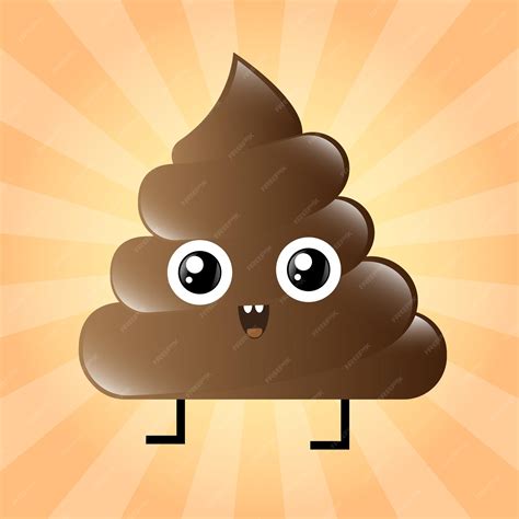 Carácter De Caca Divertido Lindo Vector Vector Premium