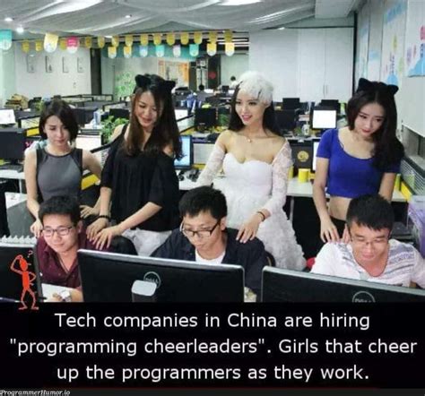 Tech Companies In China Are Hiring Programming Cheerleaders Girls That Cheer Up The
