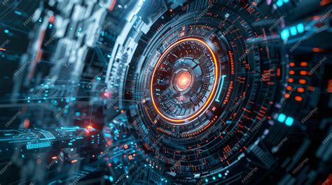 Premium Photo Futuristic Cybersecurity Systems Data Visualization Concept