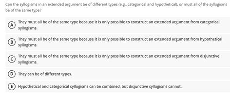 Can The Syllogisms In An Extended Argument Be Of Chegg Com
