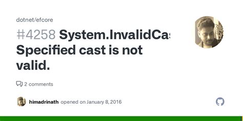 Systeminvalidcastexception Specified Cast Is Not Valid · Issue 4258