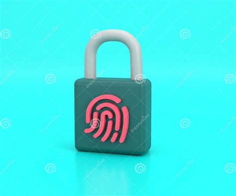 Biometric Fingerprint Password With Padlock Icon Security Concept