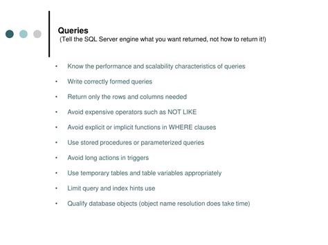 PPT SQL Server Performance Tuning And Optimization PowerPoint Presentation ID