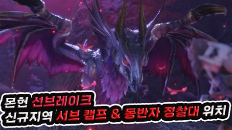 몬헌 선브레이크 신규지역 서브캠프 And 동반자 정찰대 위치 공략 Youtube