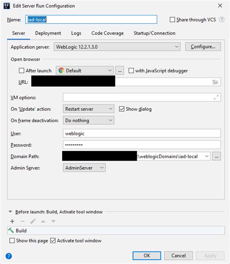WebLogic Config Password Keeps Changing IDEs Support IntelliJ Platform JetBrains