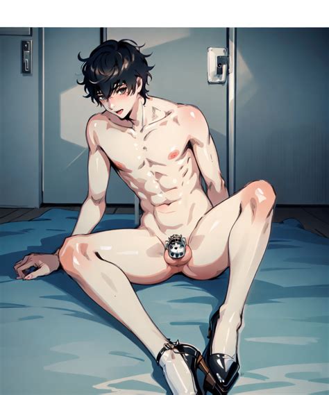 Rule 34 Ai Generated Akira Kurusu Balls Black Hair Chastity Cage