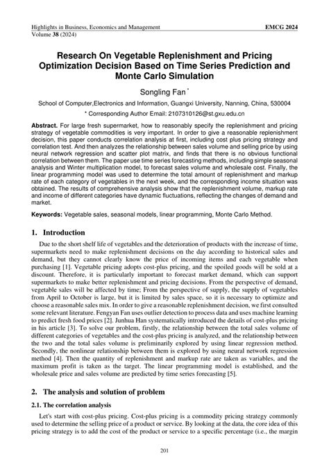 Pdf Research On Vegetable Replenishment And Pricing Optimization