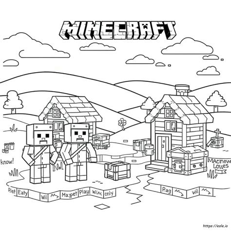 Ausmalbilder Minecraft Dorf Zum Ausdrucken