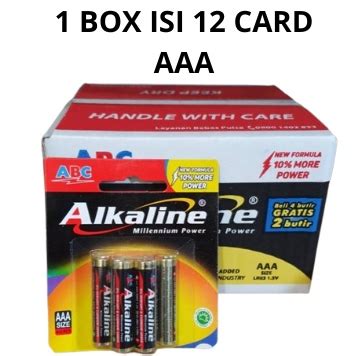 Jual Baterai Alkaline ABC AAA A3 Isi 6 Batre Battery 1 Box Isi 12 Card Shopee Indonesia