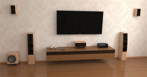 Tv And Hifi Surround Sound System 3d Model Cgtrader