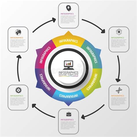 Abstract Circle Infographic Design Template Vector Illustration Stock