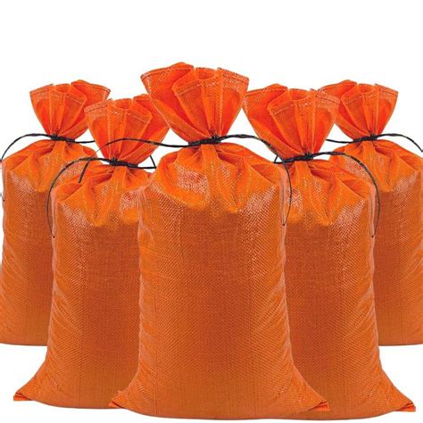 Durasack 14 In X 26 In Orange Woven Sand Bags With Tie String 50