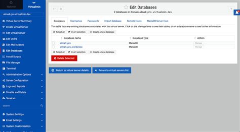 virtualmin open source web hosting control panel