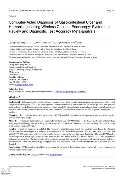 Pdf Computer Aided Diagnosis Of Gastrointestinal Ulcer And Hemorrhage Using Wireless Capsule