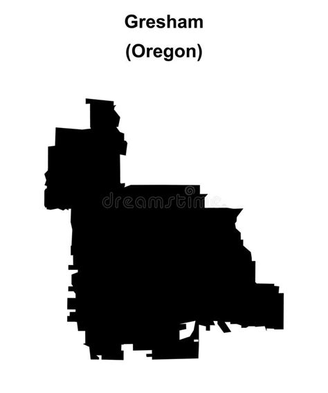 Gresham Outline Map Stock Vector Illustration Of Cartography 357530550