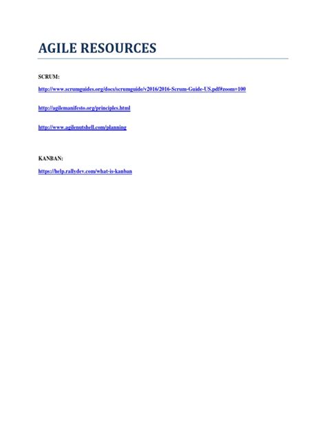 Agile Resources Pdf