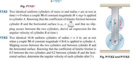 solved 62 two identical uniform cylinders of mass m and