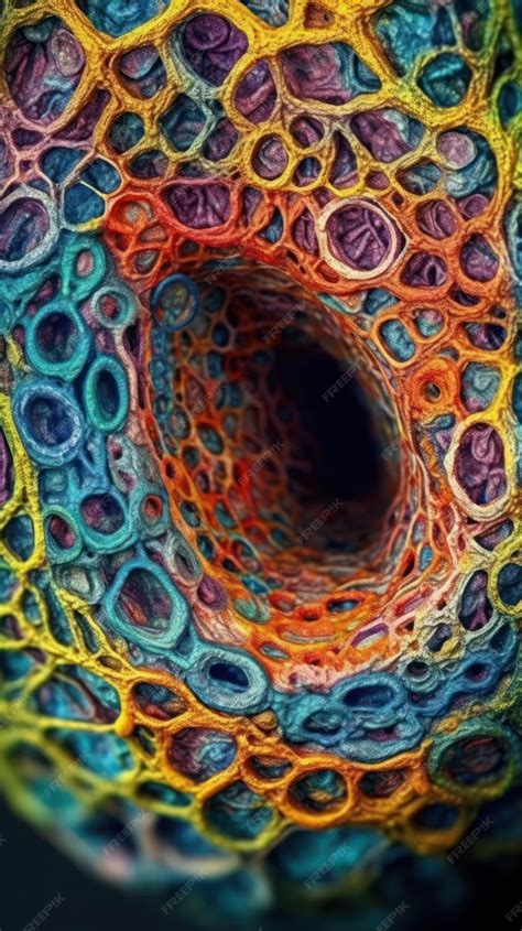 Réticulum Endoplasmique Vif Dans Une Cellule Une Vue Au Microscope