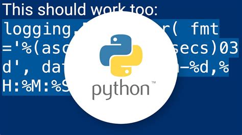 Python Logging Use Milliseconds In Time Format Youtube