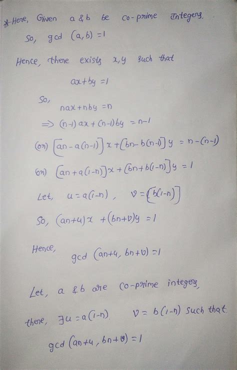 Solved Let A And B Be Coprime Integers Prove That There Exist Integers U Course Hero