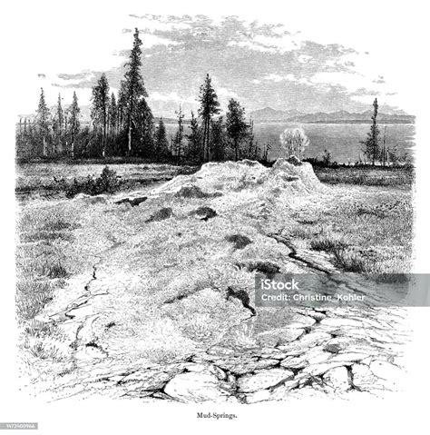 옐로 스톤 국립 공원의 머드 스프링스 와이오밍 몬태나 아이다호 미국 지리학 업데이트 0명에 대한 스톡 벡터 아트 및 기타 이미지 Istock