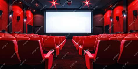 Premium Photo Interior Of A Movie Theater With Red Seats And A