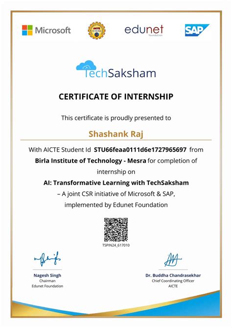 Ai Deeplearning Microsoft Sap Techsaksham Aicte Machinelearning Shashank Raj