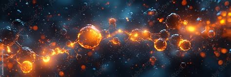 An Artistic Representation Of A Network Of Illuminated Molecules Floating Through A Cosmic Space