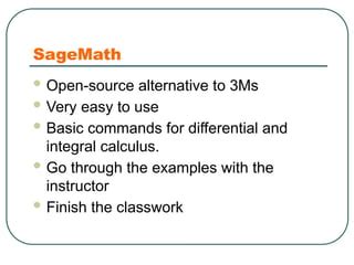 MAT Sage Mathematics Calculus Survey PPTX Science