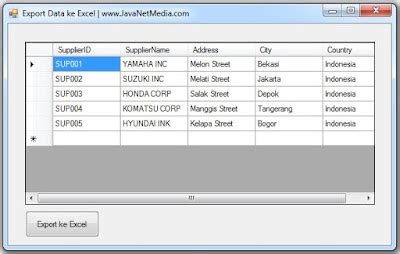 Cara Export Data Dari Vb Net Ke Office Excel TUTORIAL VB NET DAN VB 6 0