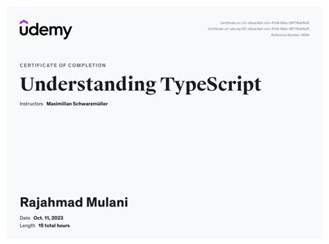Completed Typescript Course On Udemy Rajahmad Mulani Posted On The