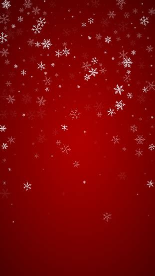 마법이 떨어지는 눈 크리스마스 배경 크리스마스 빨간색 배경에 미묘한 비행 눈 조각과 별 마법이 떨어지는 눈 휴가 풍경 세로 벡터