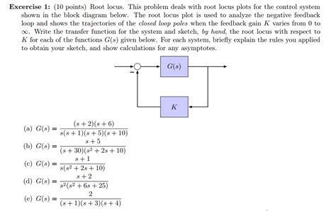 Solved Excercise 1 10 Points Root Locus This Problem