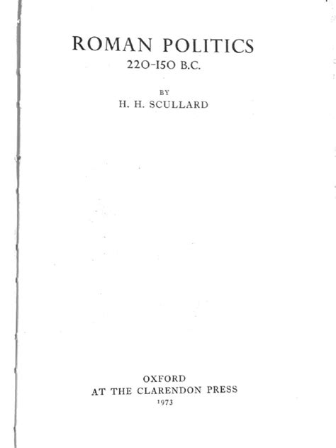Scullard Roman Politics Pdf