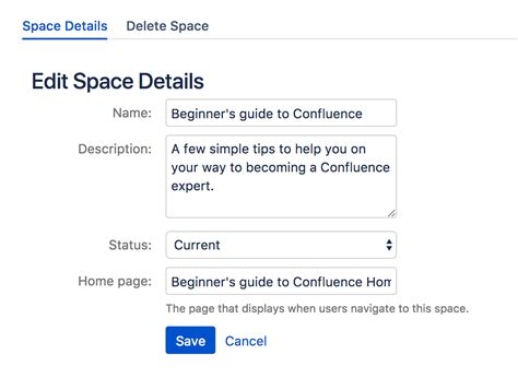 Set Up A Space Home Page Confluence Data Center And Server Atlassian Documentation
