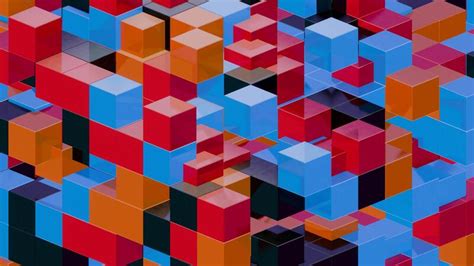 Abstract 3d Geometric Pattern With Colorful Interlocking Cubes 52913837