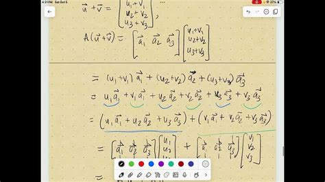 Linearity Of Matrix Vector Multiplication Youtube