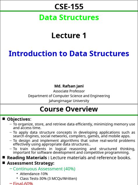 Cse 155 Lecture 01 Introduction To Data Structures Pdf Operating