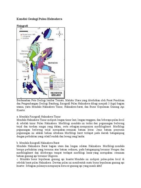 Geologi Dan Fisiografi Pulau Halmahera Pdf Sains And Matematika Sejarah