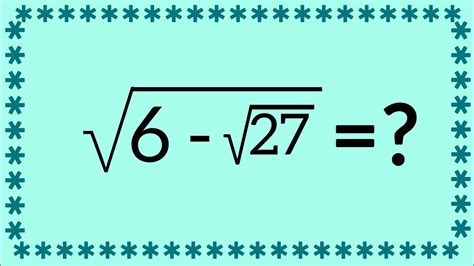 Vietnam A Nice Square Root Problem Math Olympiad Youtube