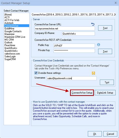 connectwise setup