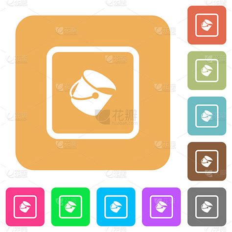 填充对象圆角正方形平面图标