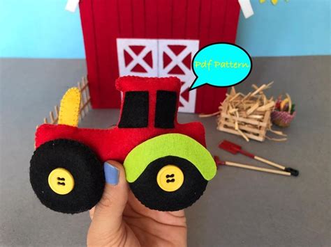Pdf Pattern Felt Pattern Tractor Pattern Tractor Sewing Tutorial