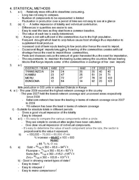 Statistical Methods Ans 4 Statistical Methods A Ii Relatively More Difficult To Draw Time