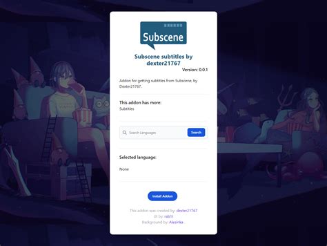 Subscene Addon First Release Rstremioaddons